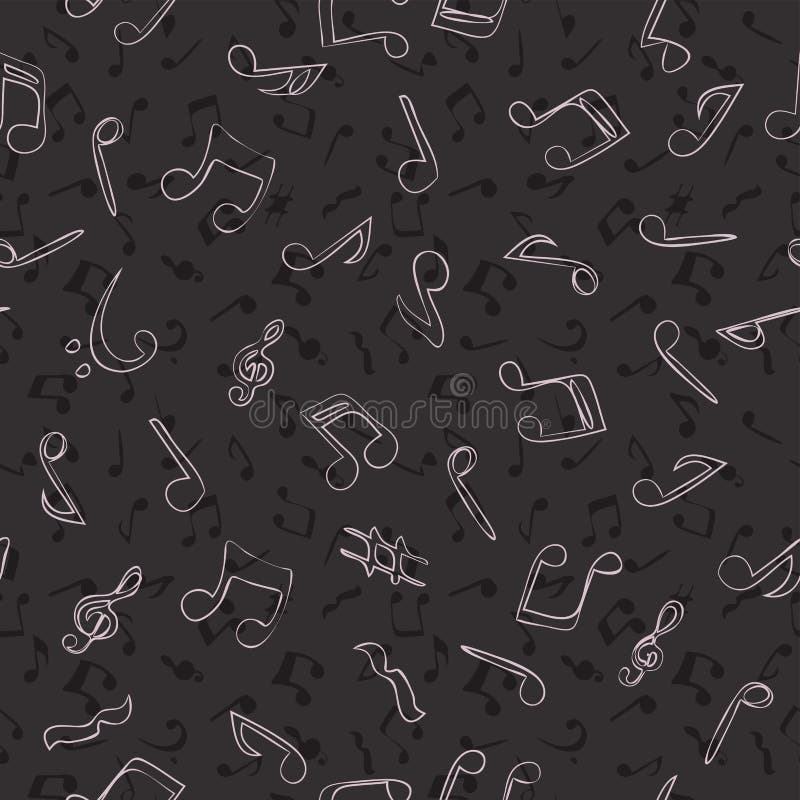 Vector Seamless Pattern with Notes. Stock Vector - Illustration of ...