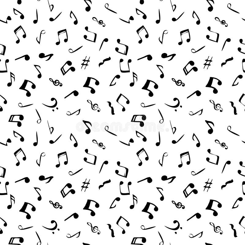 Vector Seamless Pattern with Notes. Stock Vector - Illustration of ...