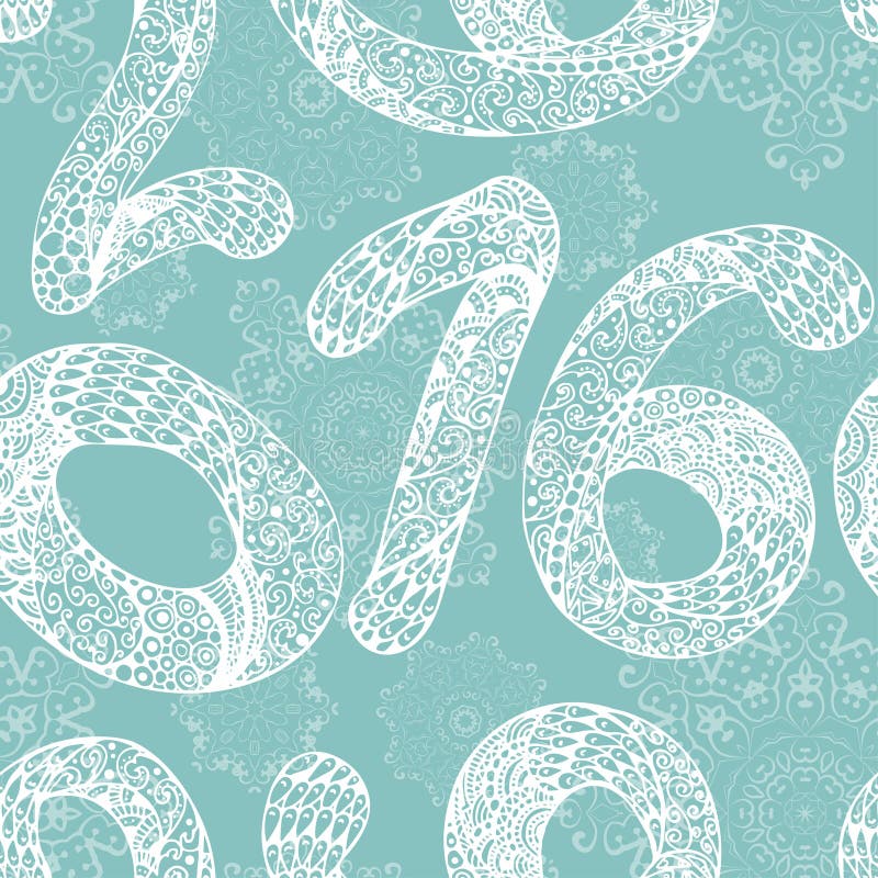 Vector Seamless Pattern with Numbers. Christmas Decorative Elements for ...