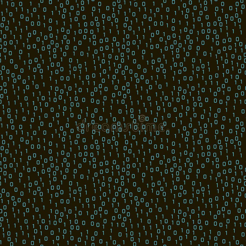 Vector Seamless Pattern with Numbers One and Zero on a Black Background ...