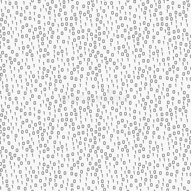 Vector Seamless Pattern with Numbers One and Zero on a White Background ...