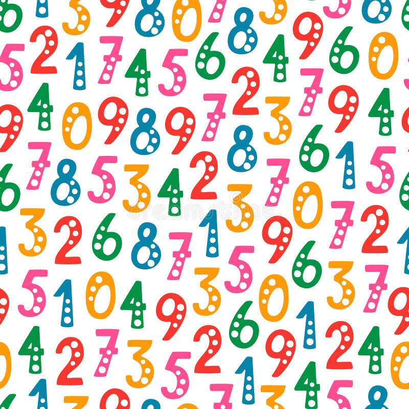 Colorful Numbers Seamless Pattern Stock Vector - Illustration of ...
