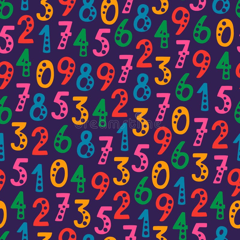 Vector Seamless Pattern with Numbers in Random Order Stock Vector ...