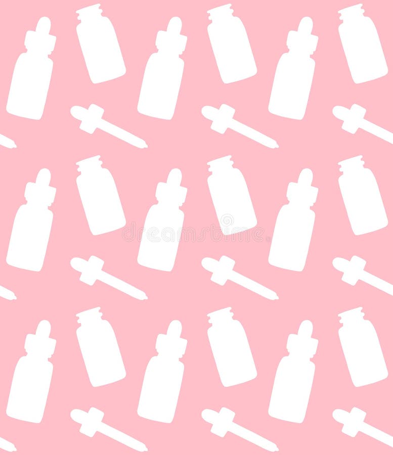 Vector Seamless Pattern of Oil Essence Bottle Stock Vector ...