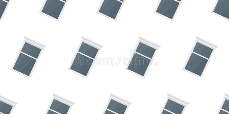 Vector Seamless Pattern of Old Gray Windows. Abstract Wall Texture ...
