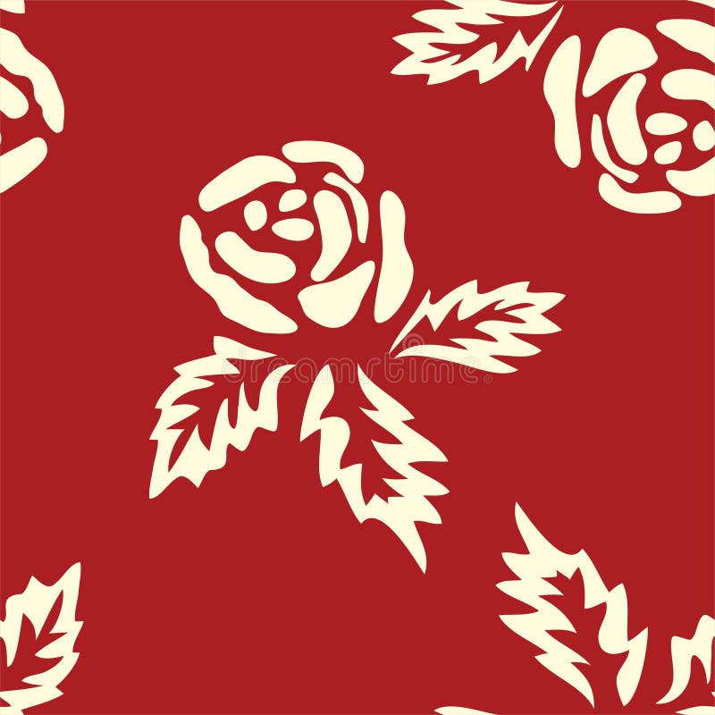 Vector Seamless Pattern with Outline Stylized Roses. Beautiful Floral ...