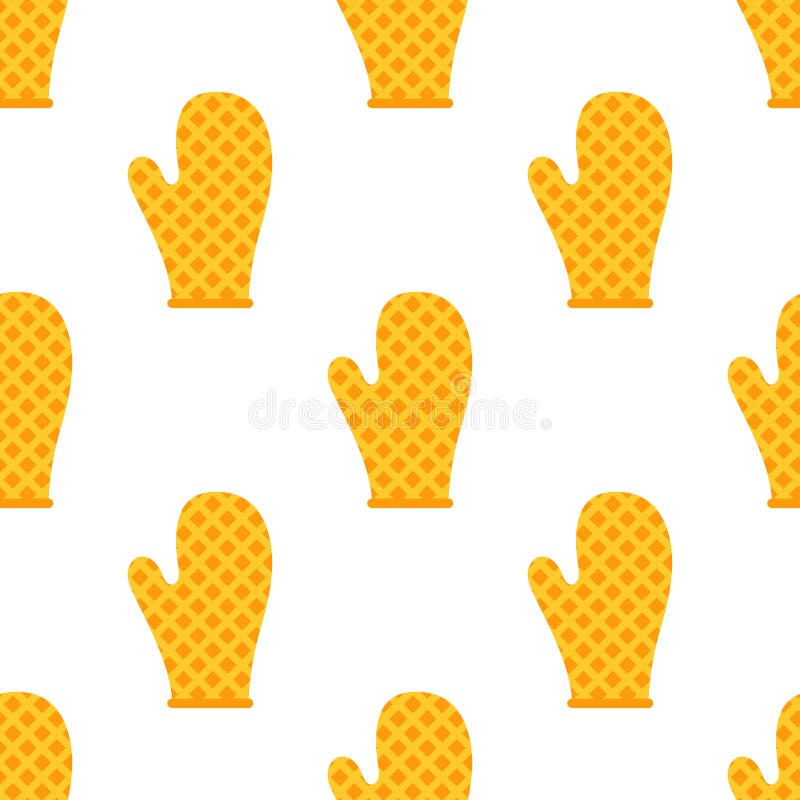 Vector Seamless Pattern with Oven Kitchen Glove Stock Vector ...