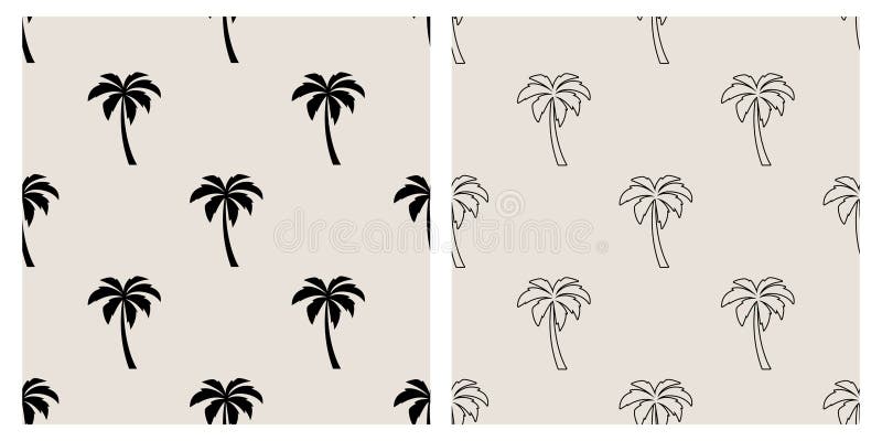 Vector Seamless Pattern with Palm Trees, Palm Tree Design Template ...