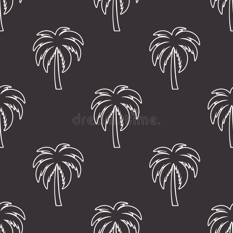 Vector Seamless Pattern with Palm Trees, Palm Tree Design Template ...