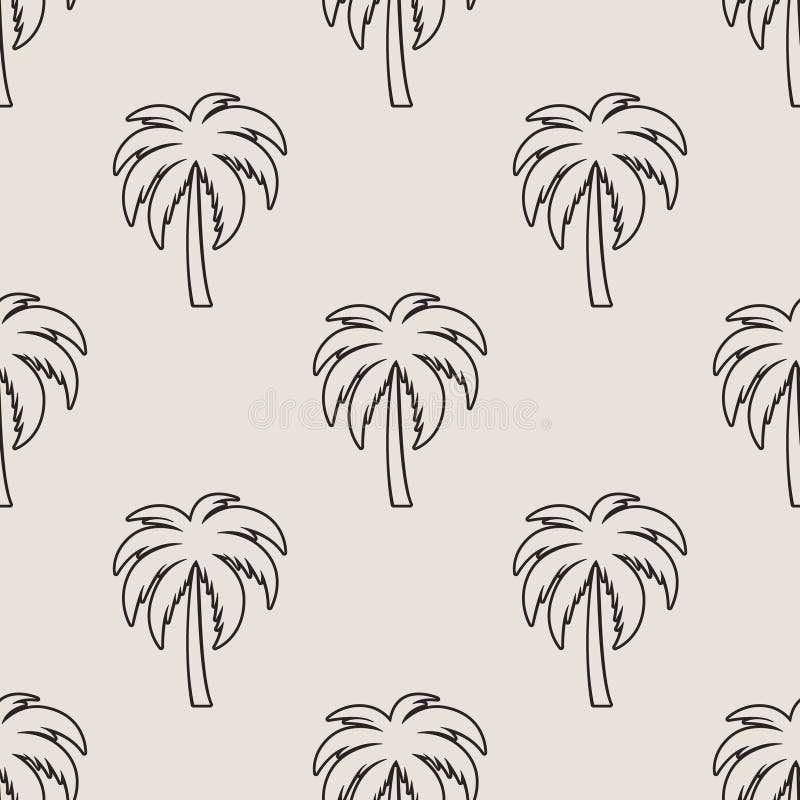 Vector Seamless Pattern with Palm Trees, Palm Tree Design Template ...