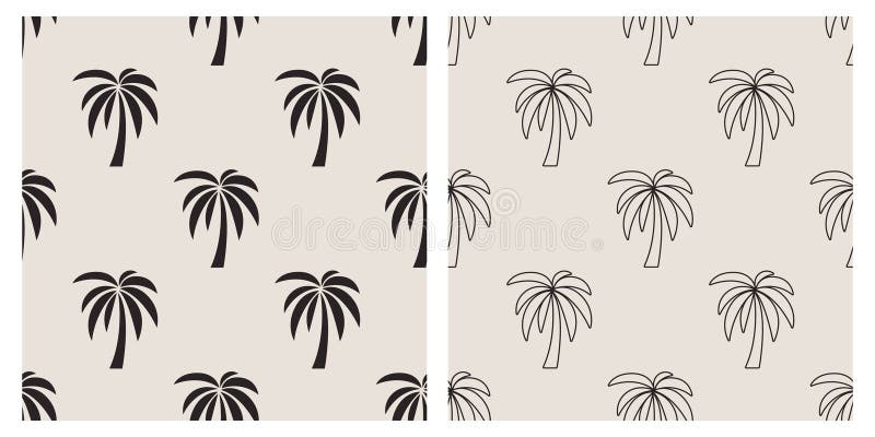 Vector Seamless Pattern with Palm Trees, Palm Tree Design Template ...
