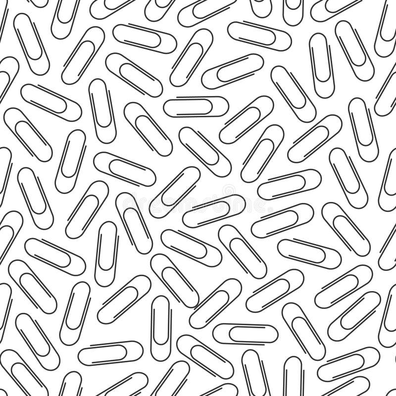 Vector Seamless Pattern of Paper Clips Stock Vector - Illustration of ...