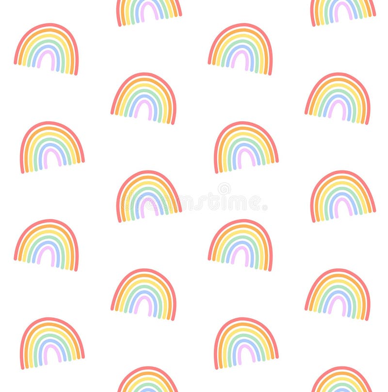 Vector Seamless Pattern of Pastel Lgbt Rainbow Stock Vector ...