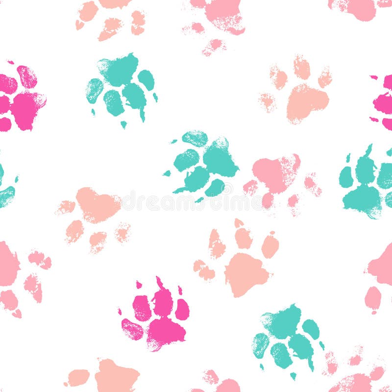 Dog Paw Print Background Cute Pink Stock Illustrations – 1,261 Dog Paw ...