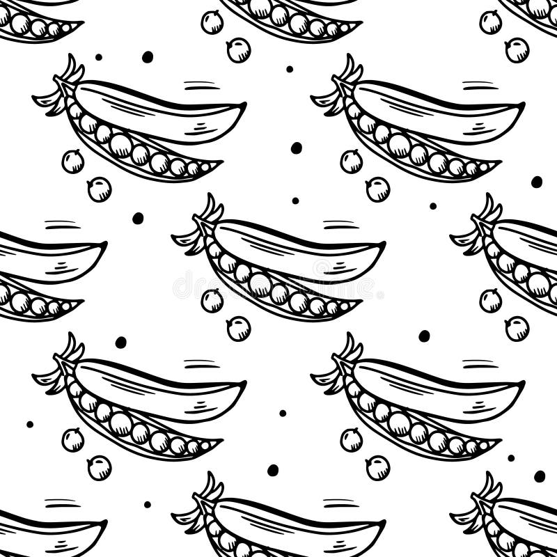 Vector Seamless Pattern with Peas. Vector Graphics Stock Vector ...