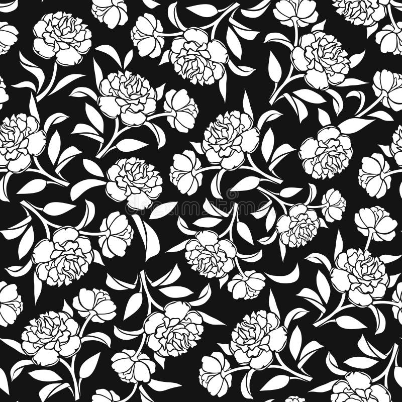 Seamless Pattern with Peony Flowers. Vector Illustration. Stock Vector ...