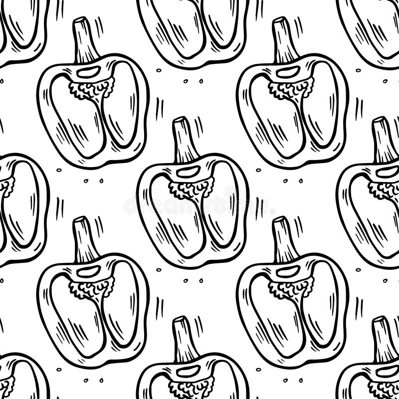 Vector Seamless Pattern with Pepper. Vector Graphics Stock Vector ...