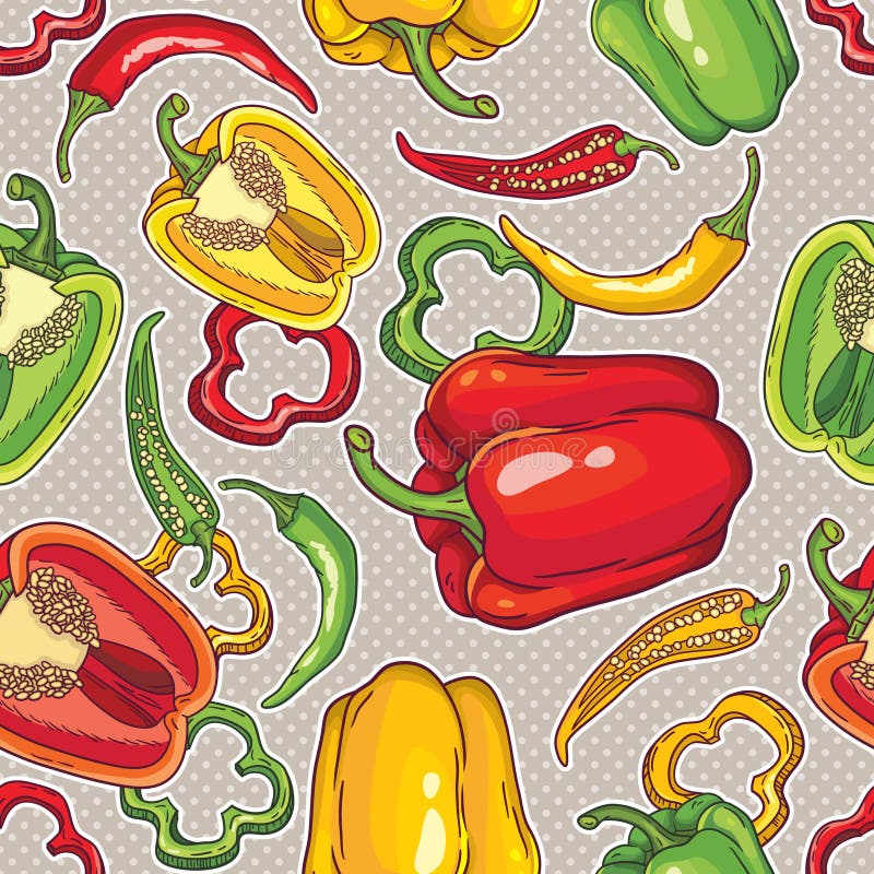 Vintage Peppers Pattern Stock Illustrations – 493 Vintage Peppers ...