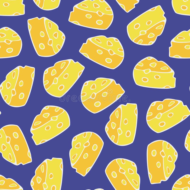 Vector Seamless Pattern with Pieces of Cheese. Stock Vector ...
