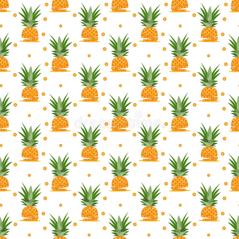 Vector Seamless Pattern with Pineapples, Slices Stock Vector ...