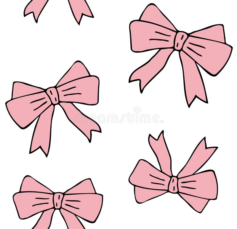 Vector Seamless Pattern of Pink Bow Tie Stock Illustration ...