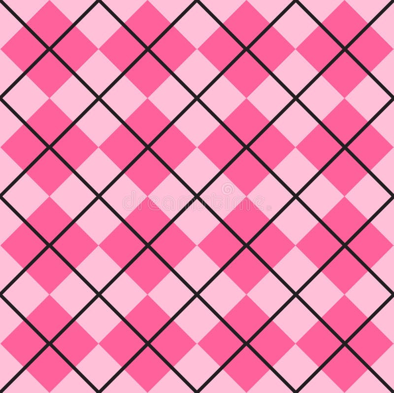 Vector Seamless Pattern of Pink Flat Plaid Check Stock Illustration ...