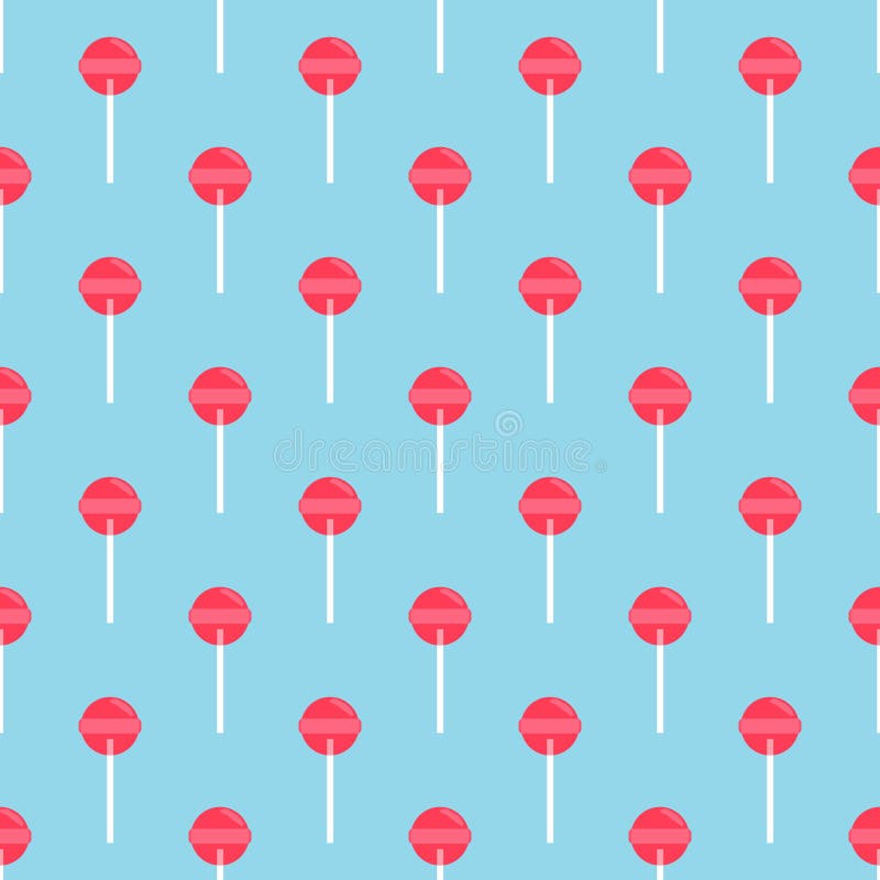 Vector Seamless Pattern of Pink Lollipops Stock Vector - Illustration ...
