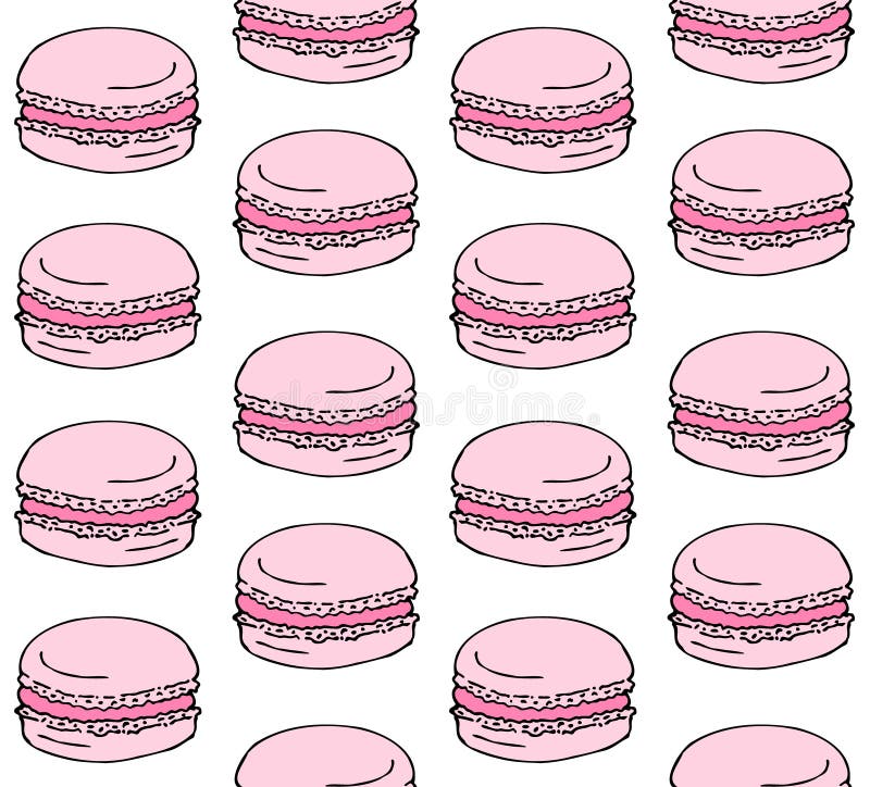 Vector Seamless Pattern of Pink Macaron Stock Vector - Illustration of ...