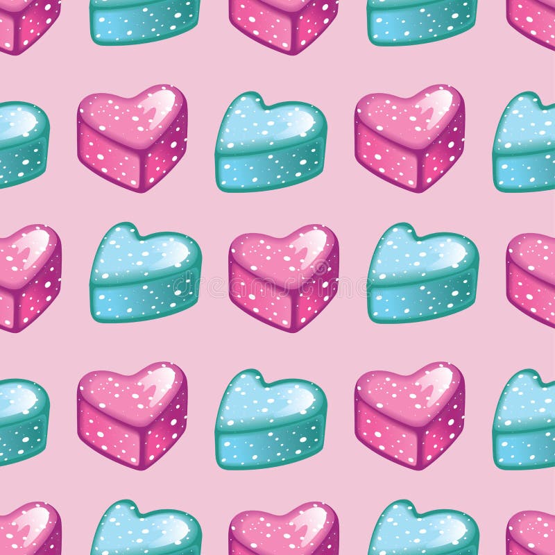 Vector Seamless Pattern with Pink and Mint Candies. Stock Vector ...