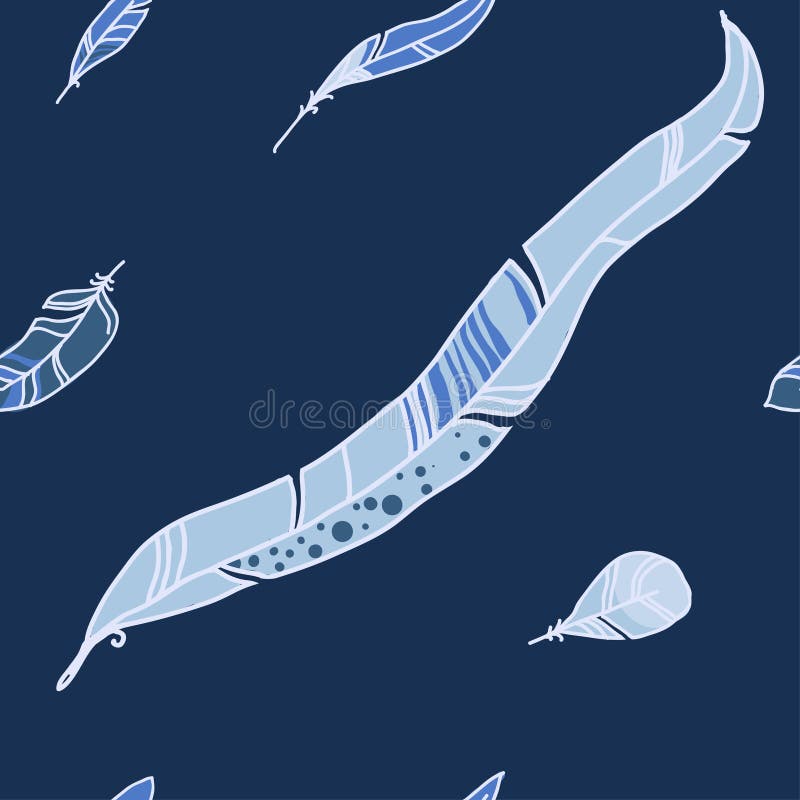 Vector Seamless Pattern of Plumage Stock Illustration - Illustration of ...
