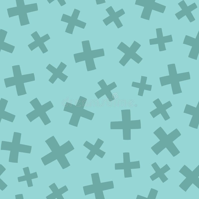 Vector Seamless Pattern with Plus Signs on Blue Stock Vector ...