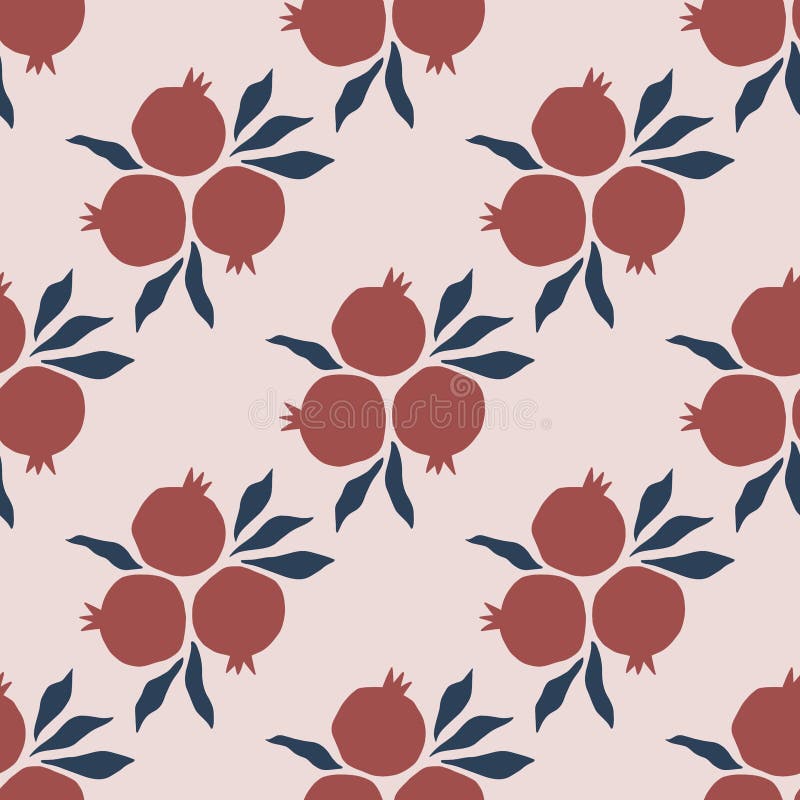 Vector Seamless Pattern. Pomegranate Hand Drawn Illustration Stock ...