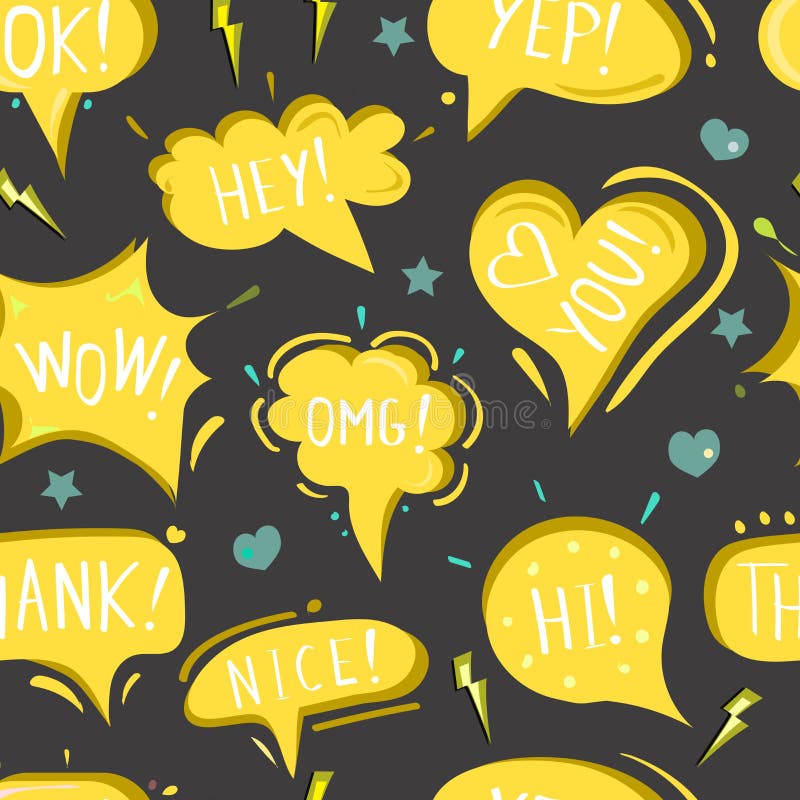 Vector Seamless Pattern,print,wallpaper with Yellow Speech,talk,chat ...