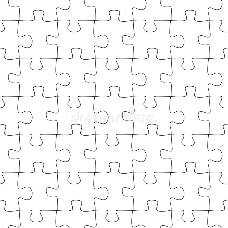 Puzzle Grid with 24 Pieces. Vector Illustration Stock Vector ...