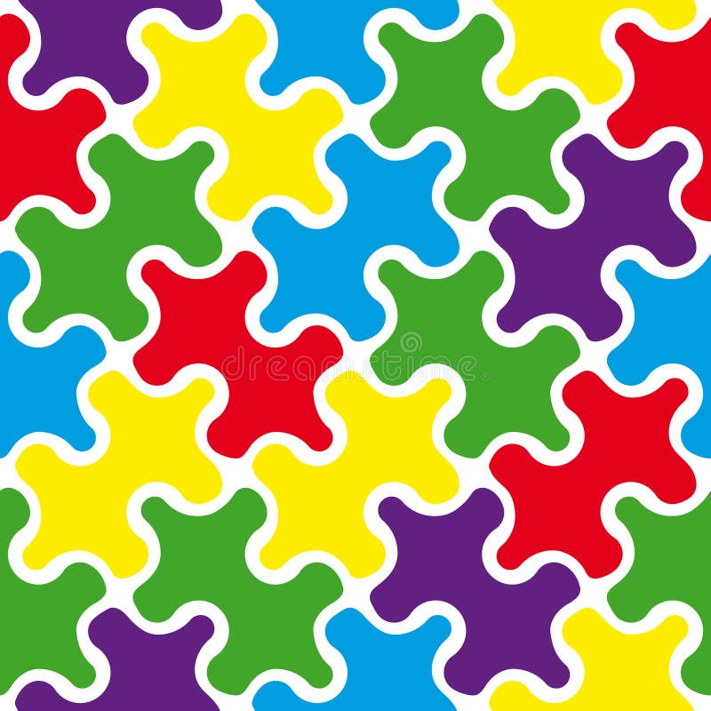 Vector Seamless Pattern. Puzzle Texture. Repeating Abstract Background ...