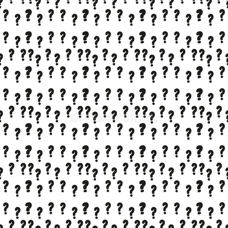 Vector Seamless Pattern with Question Marks. Monochrome Hipster ...