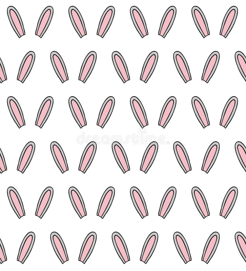Vector Seamless Pattern of Rabbit Bunny Ears Stock Vector ...