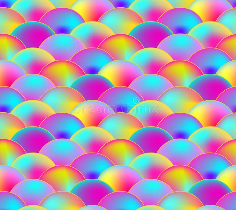 Vector Seamless Pattern, Rainbow Scale, Colorful Illustration. Stock ...