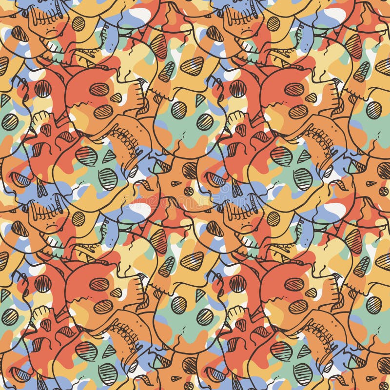 Skull Icon Set in a Flat Style. Stock Vector - Illustration of gothic ...