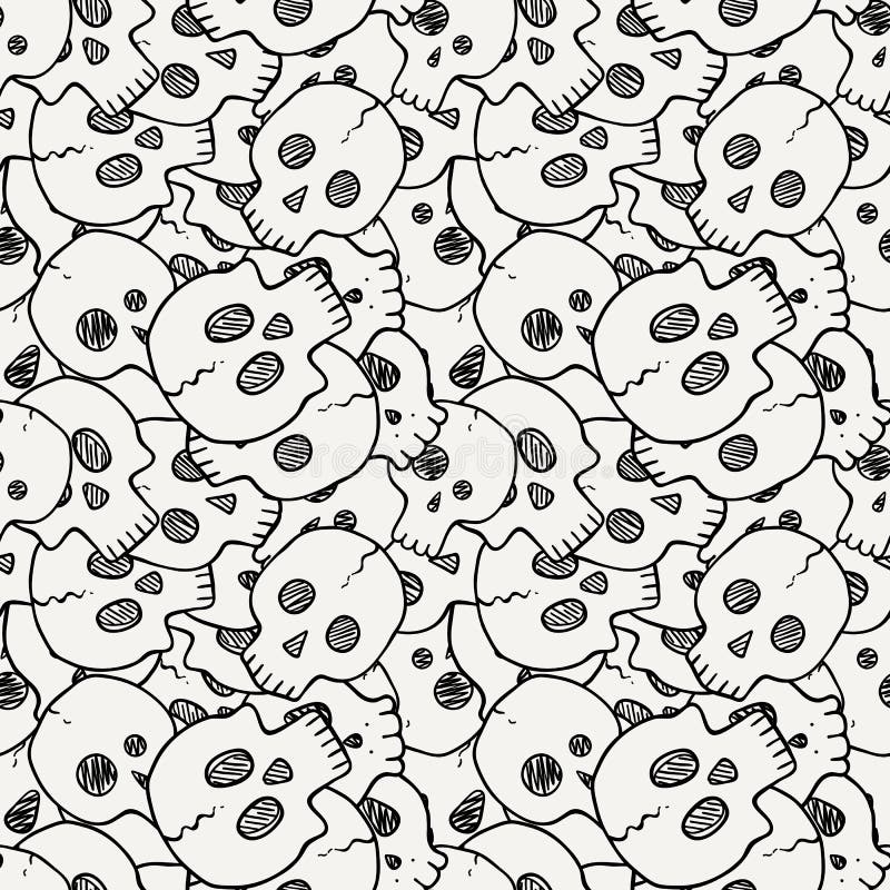 Vector Seamless Pattern with Random Skulls. Stock Vector - Illustration ...