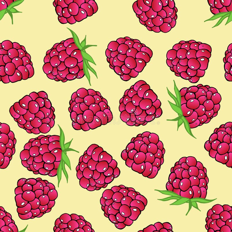 Seamless Pattern from Raspberry. Vector of a Seamless Pattern Raspberry ...