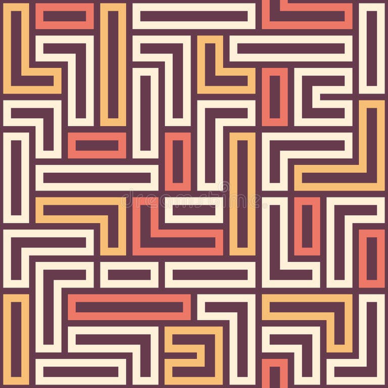 Vector Seamless Pattern with Rectangle Elements. Geometric Tiles ...