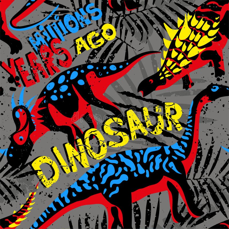 Seamless Pattern with Dino. Background for for Kids Fabric, Text Stock ...