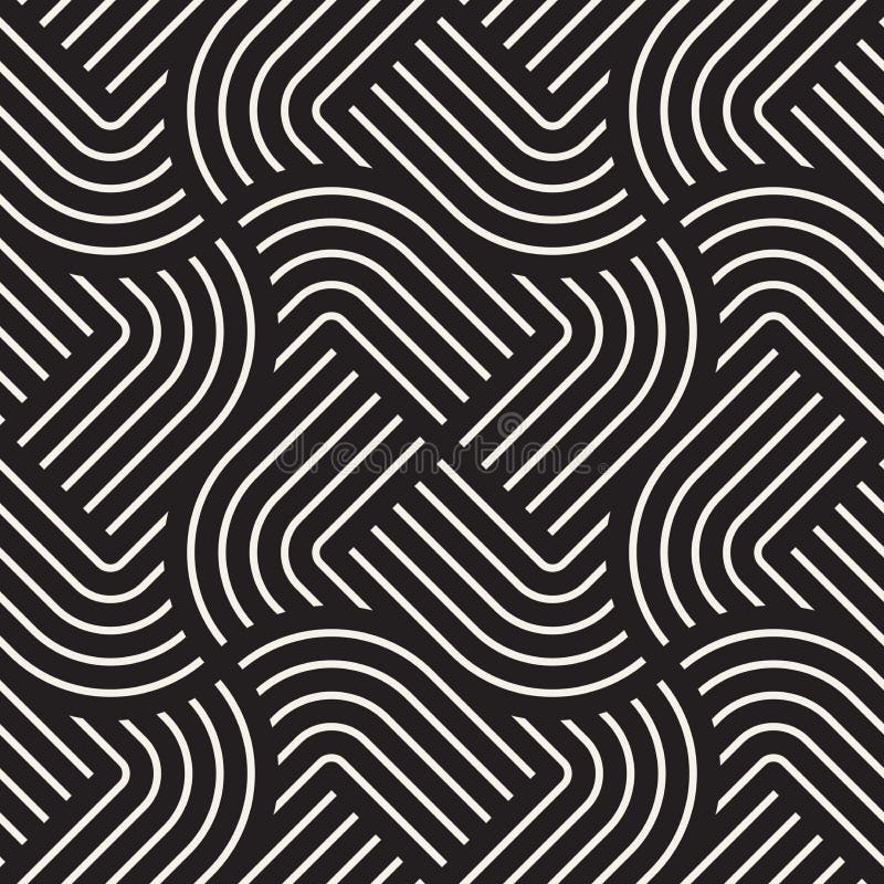 Vector Seamless Pattern. Repeating Geometric Tiles with Weaved Rounded ...