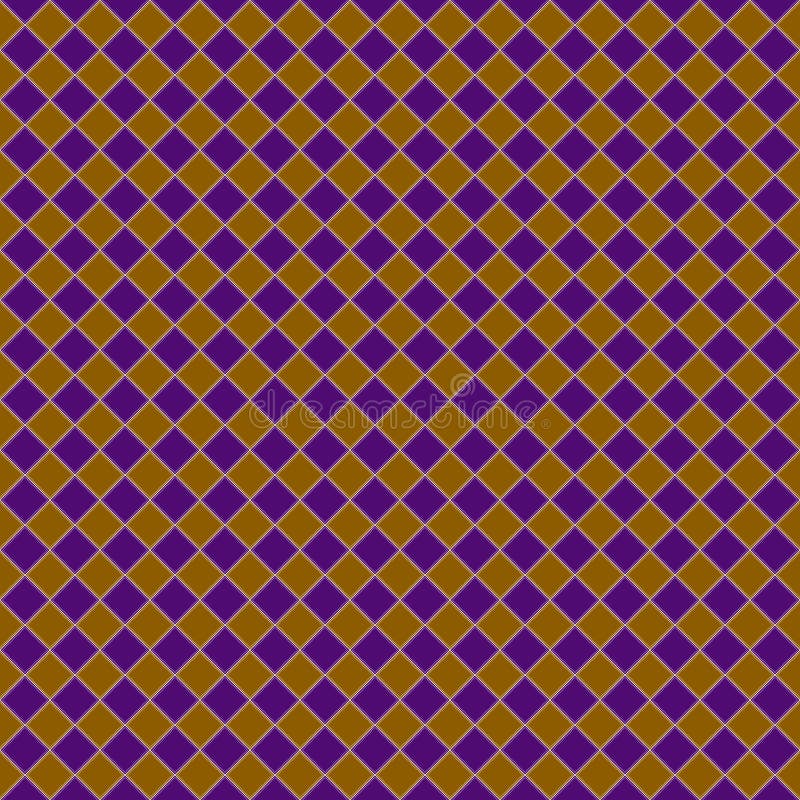 Rhombus Layout Seamless Pattern with Gold and Purple Colors Stock ...