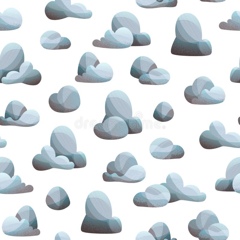 Vector Seamless Pattern of Rocks Stock Vector - Illustration of flat ...