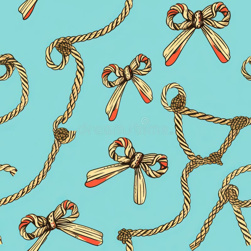 Vector Seamless Pattern with Rope Bows. Stock Illustration ...