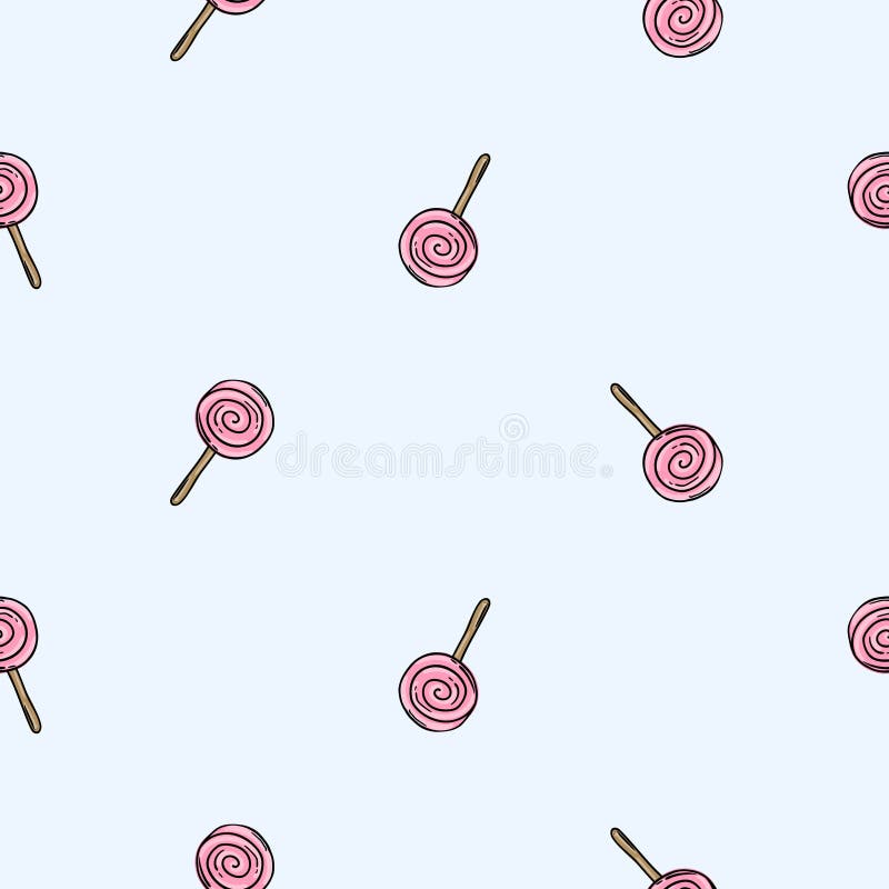 Vector Seamless Pattern with Round Lollipops. New Year and Christmas ...