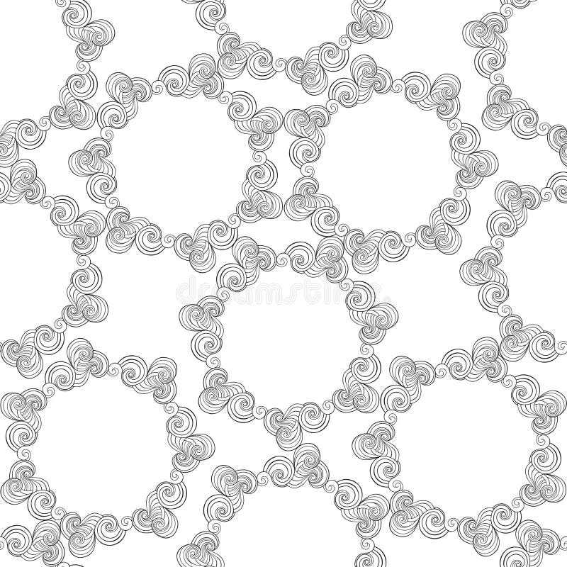 Vector Seamless Pattern with Round Waves Ornamental Elements ...