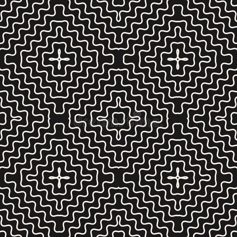 Rounded Square Shape. Zigzag Lines Texture. Stock Vector - Illustration ...